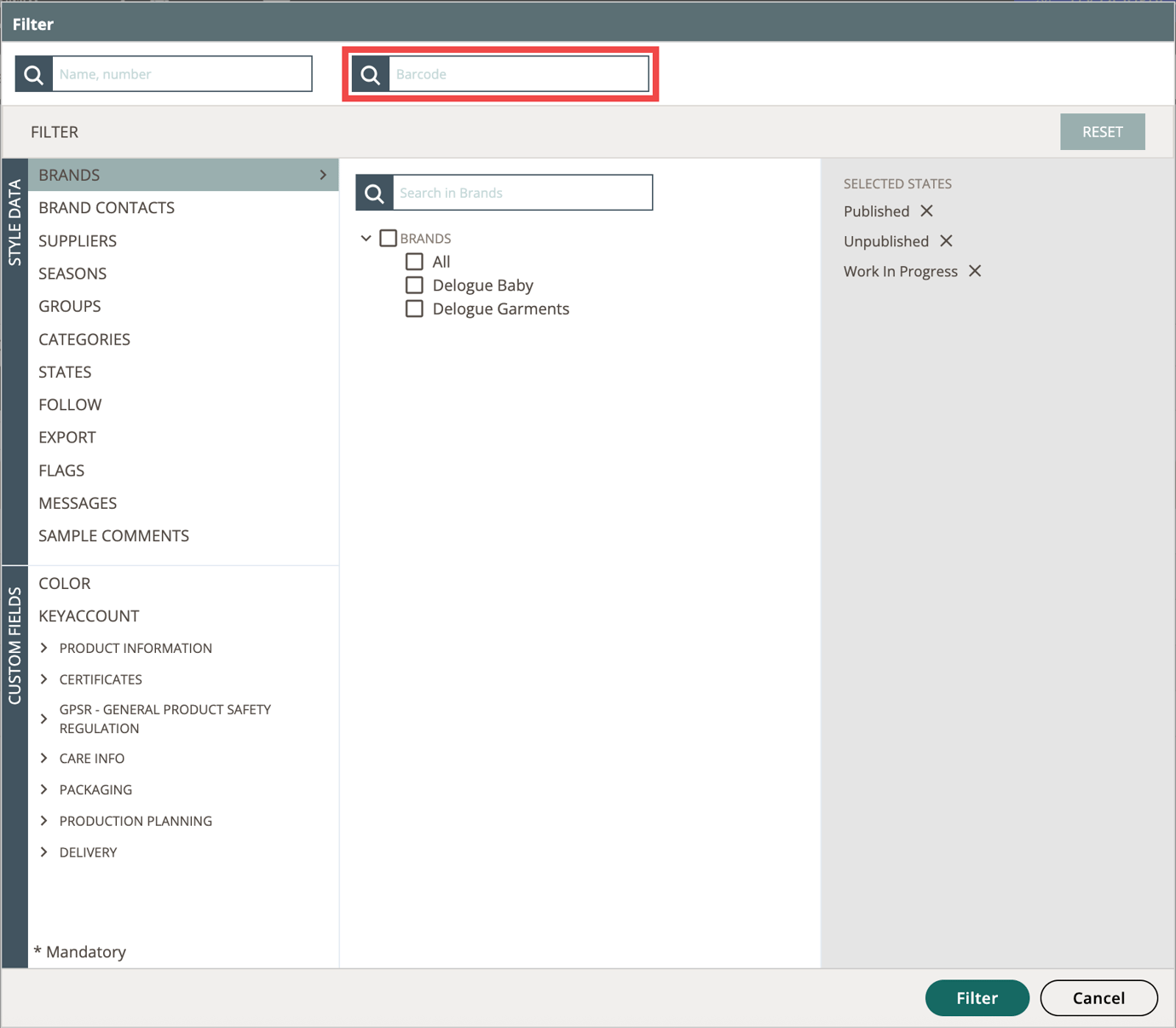 Search & Filter - Admin Setup