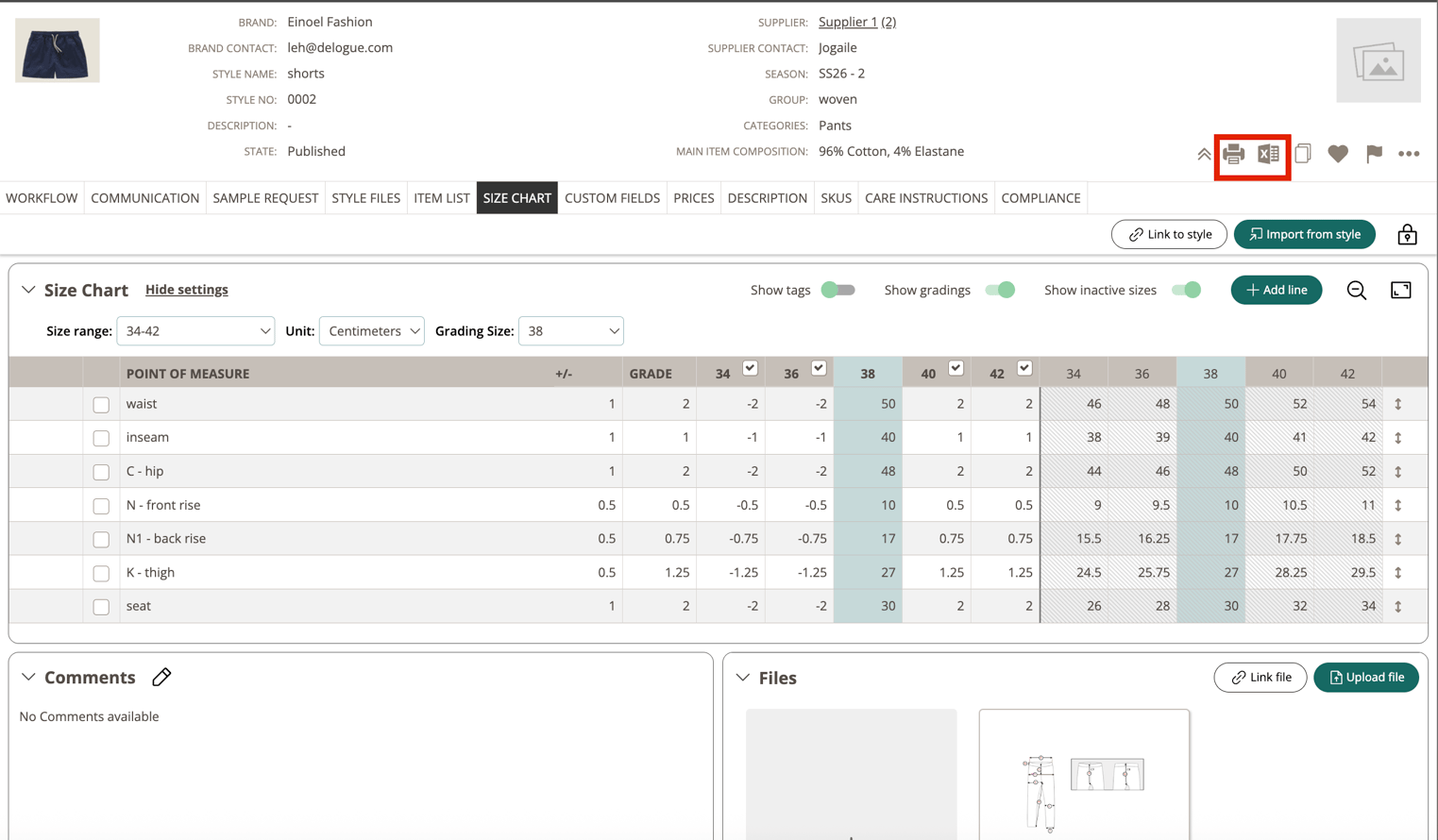 Create a Size Chart