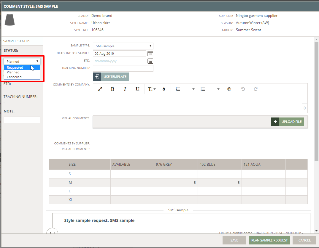 Understanding the different Sample request states